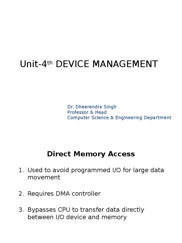 Operating System Device Management | PDF | Input/Output | Operating System