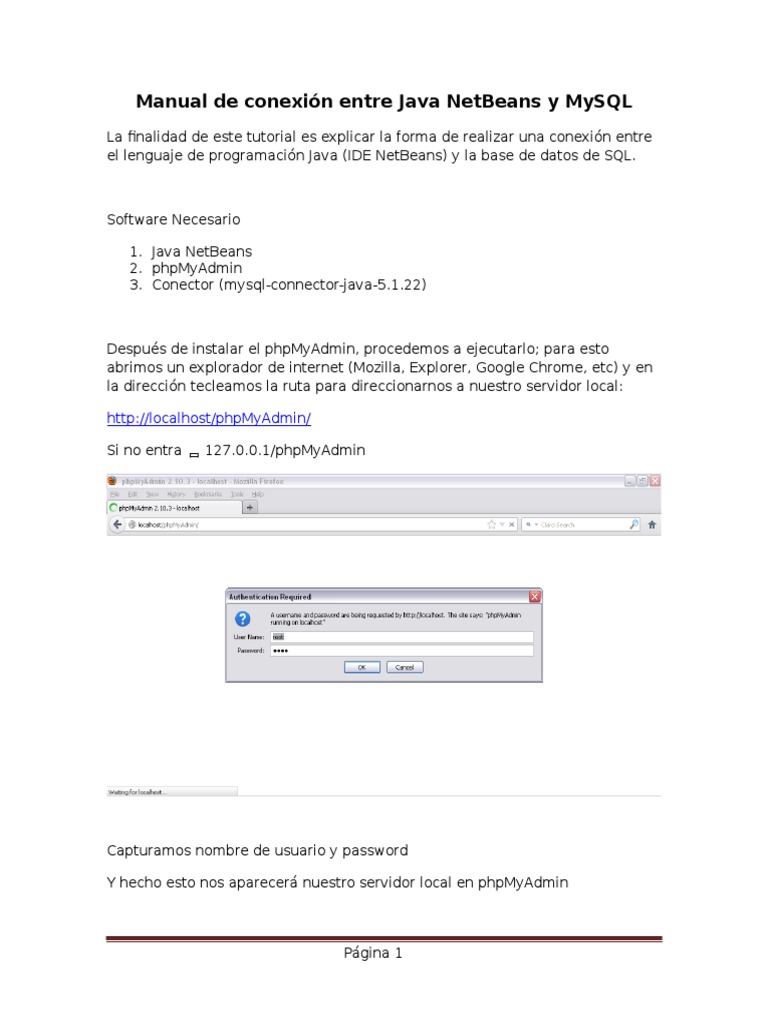 Manual de Conexión Entre Java NetBeans y MySQL | PDF