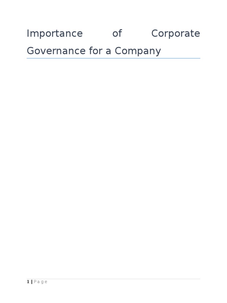 Corporate Governance Report | PDF | Corporate Governance | Governance