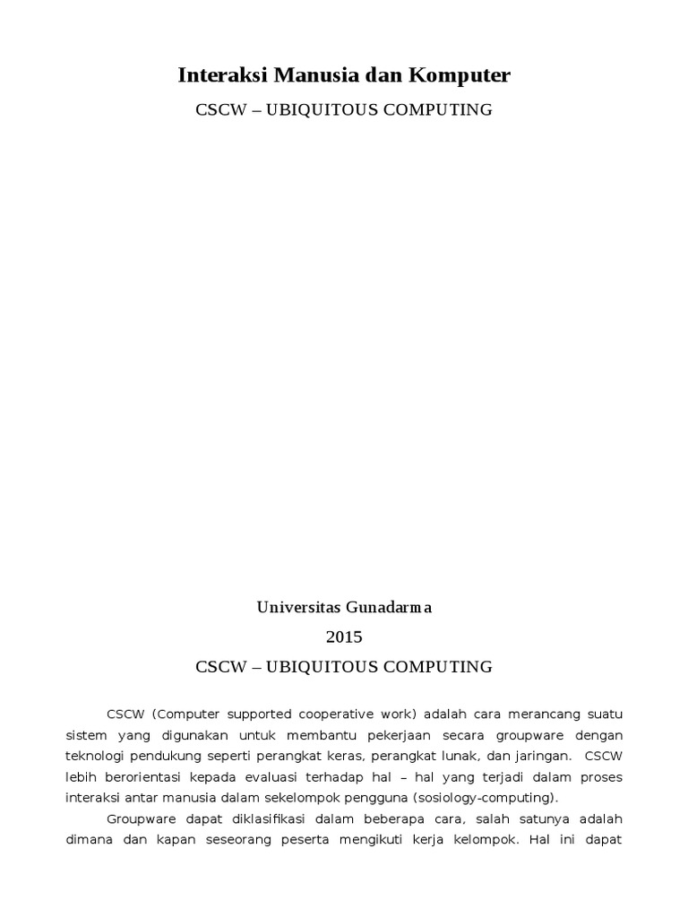 CSCW - Ubiquitous Computing | PDF