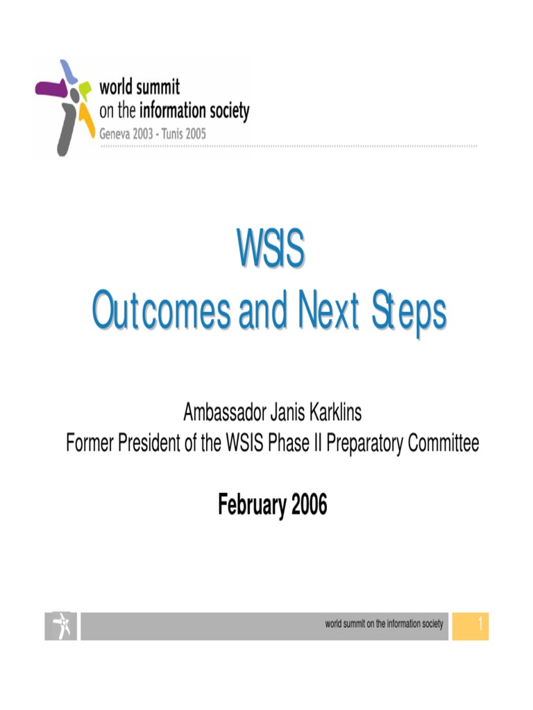 BoT Utrecht Meeting - Ambassador Janis Karklins On WSIS Outcomes and ...
