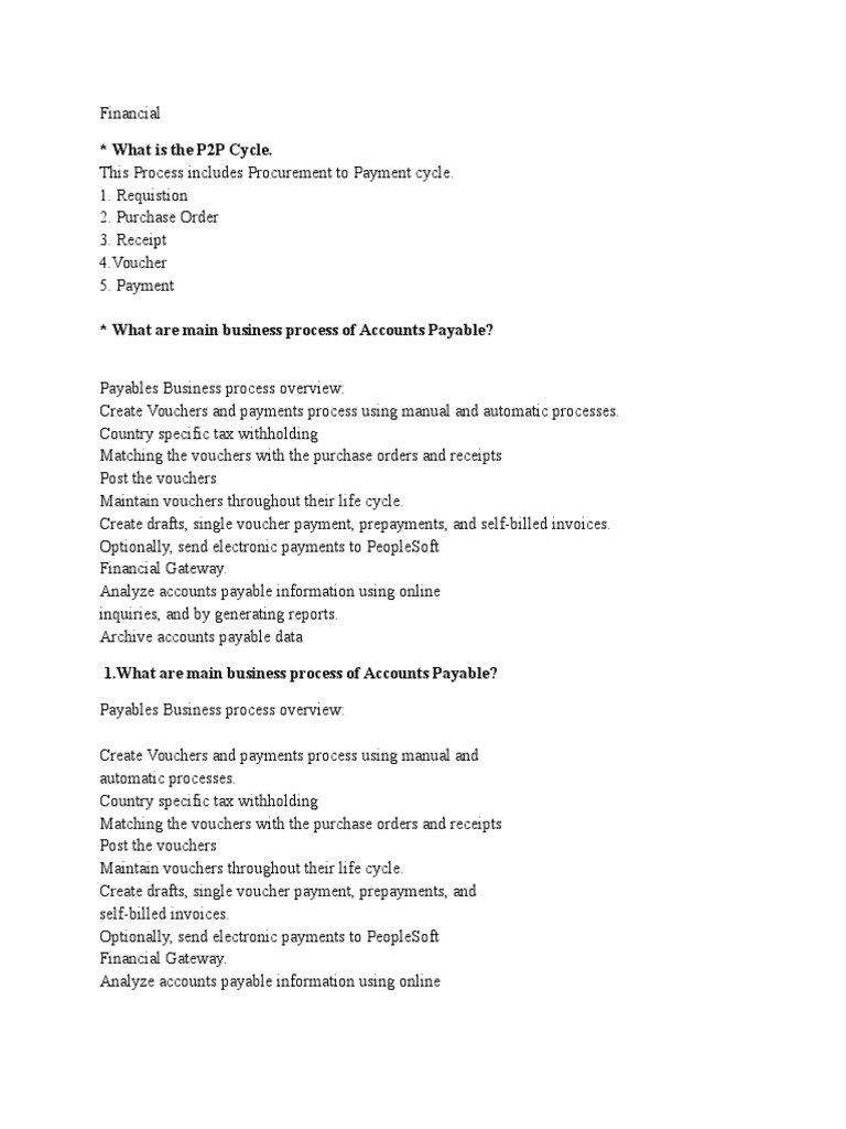 What Is The P2P Cycle | PDF | Invoice | Accounts Payable
