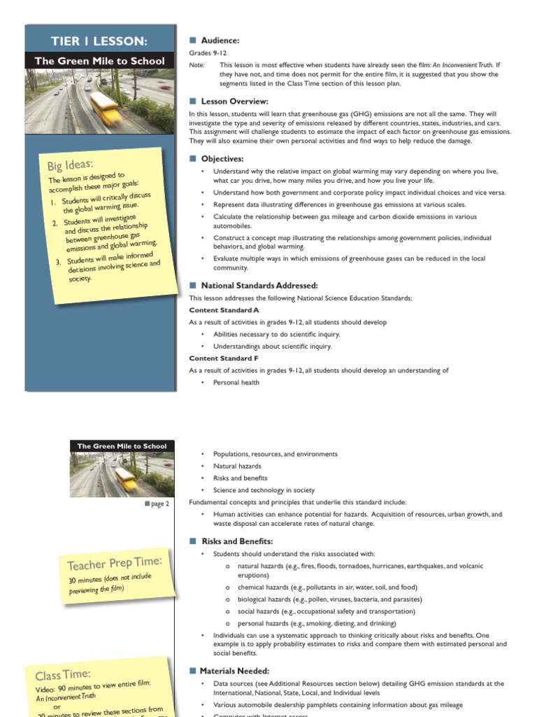 'An Inconvenient Truth' Study Guide (Tier 1 of 3) | PDF | Greenhouse ...