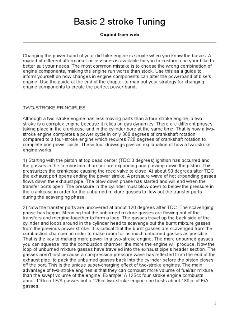 2 Stroke Tuning | PDF | Internal Combustion Engine | Carburetor
