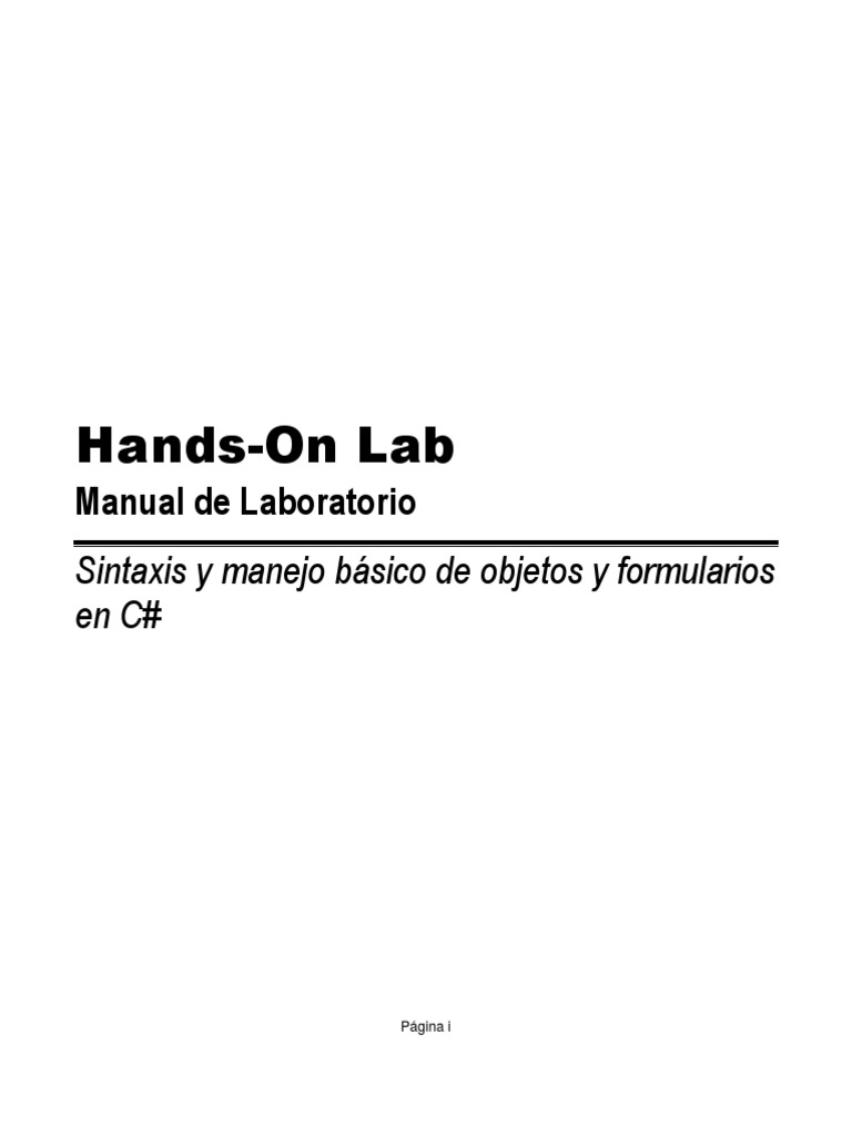 Laboratorio Sesión 02 - Sintaxis de CSharp (C#) | Descargar gratis PDF ... Laboratorio Sesión 02 - Sintaxis de CSharp (C#) | Descargar gratis PDF ...
