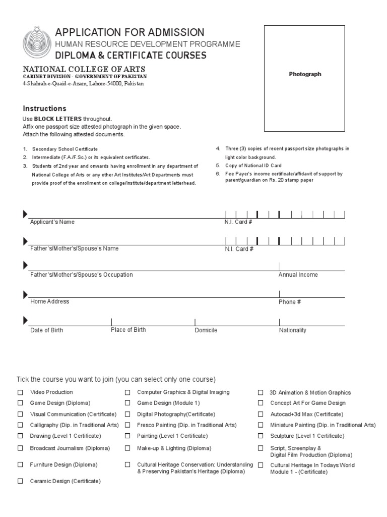 Diploma Application Form | PDF | Academic Certificate | University And ...