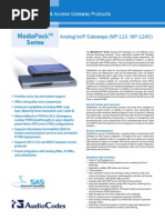 Datasheet Mediant-600 | PDF | Voice Over Ip | Session Initiation Protocol