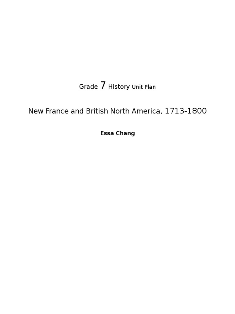New France and Canada: 1713-1800 Unit | PDF | Canada | First Nations