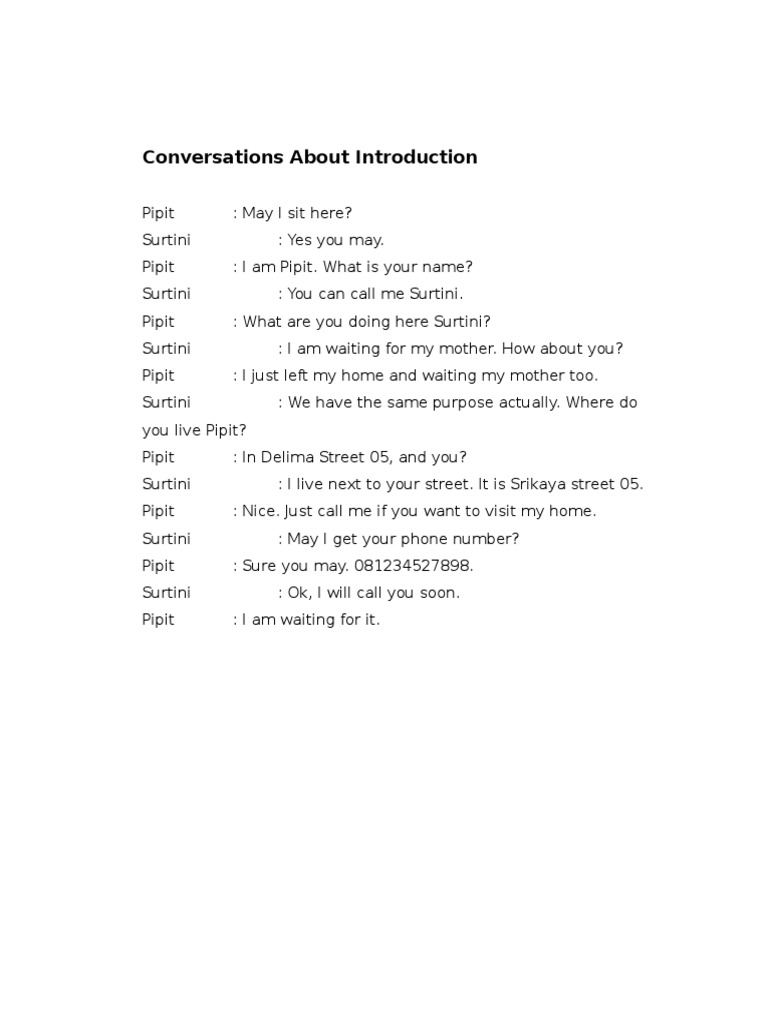 Dialog Conversations About Introduction | PDF