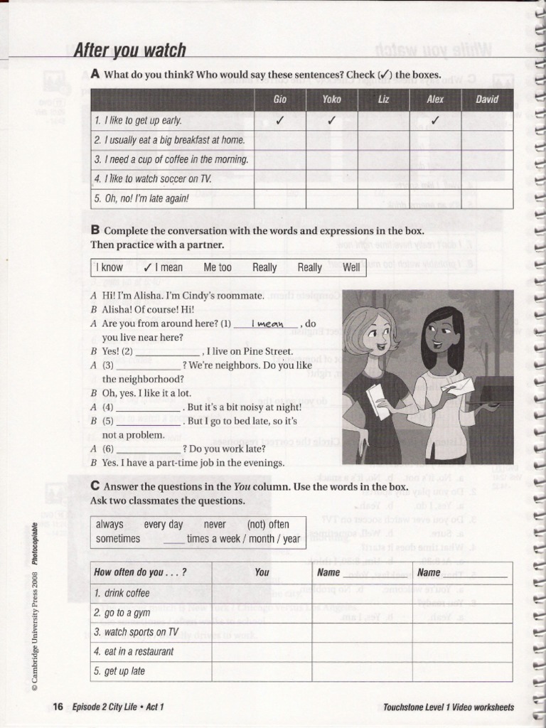 Daily Routines and Conversations Worksheet | PDF