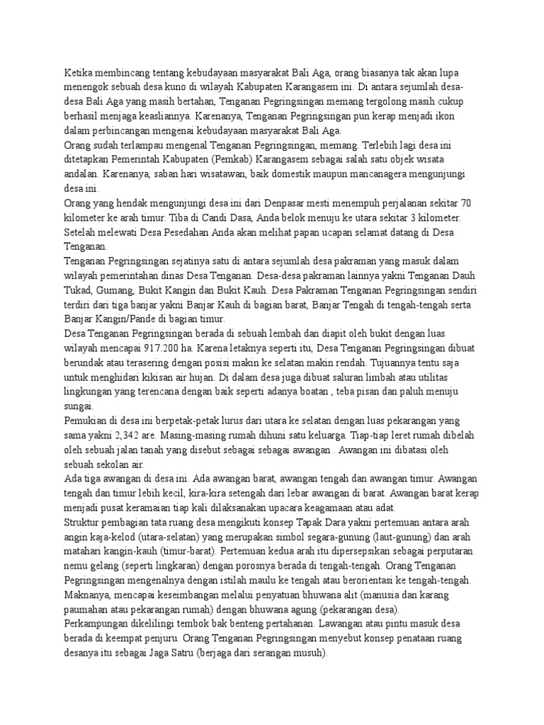 Ketika Membincang Tentang Kebudayaan Masyarakat Bali Aga | PDF | Ilmu Sosial | Agama & Spiritualitas