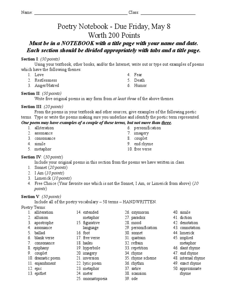 Poetry Notebook 2015 | PDF