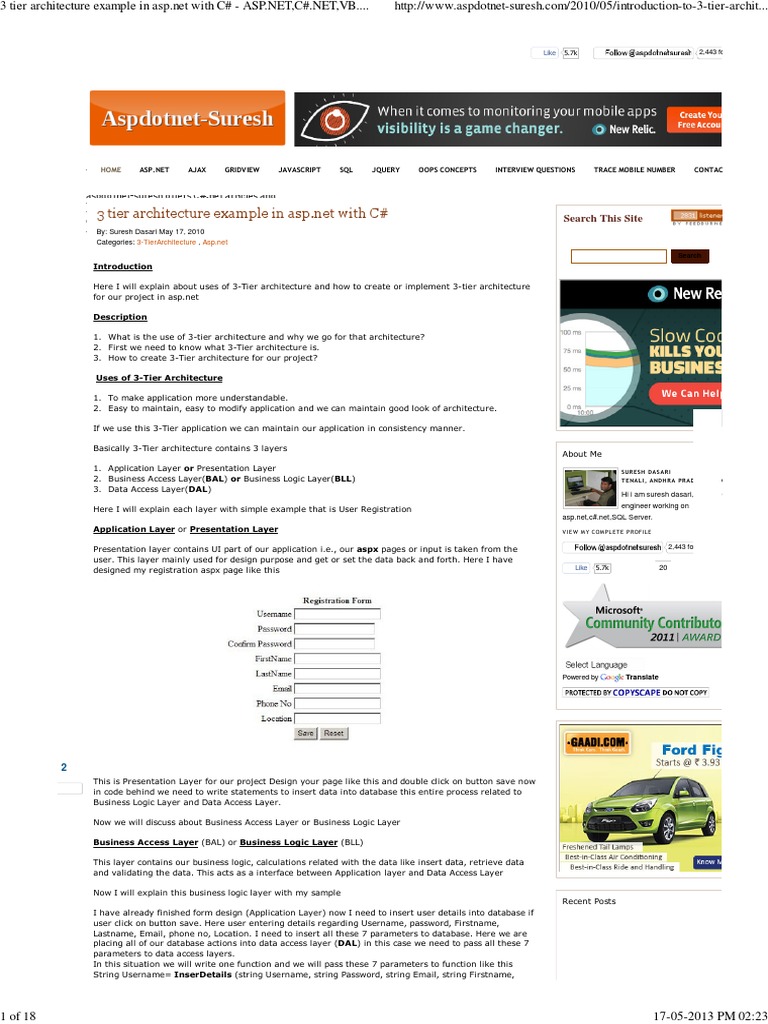 3 Tier Architecture Example In Asp Net With C Asp Net C Pdf Ajax Programming J 3523