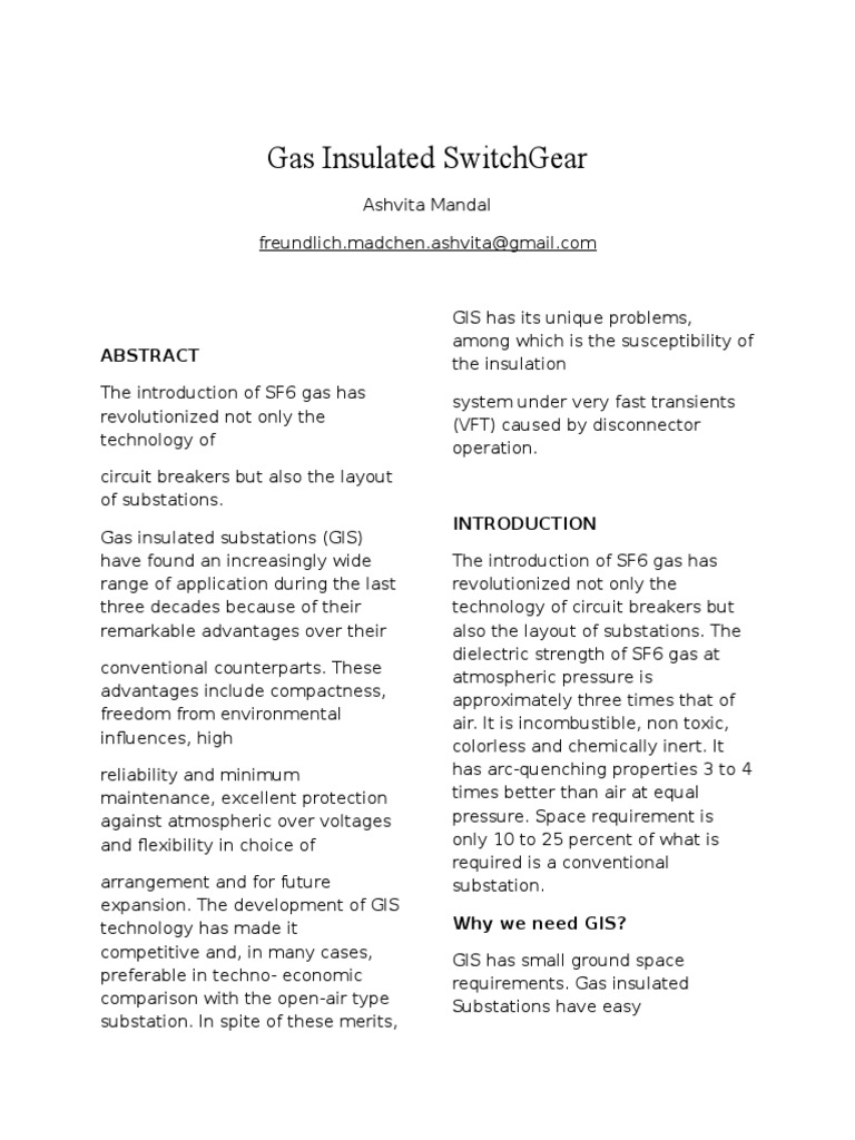 Gas Insulated SwitchGear | PDF | Electrical Equipment | Electric Power