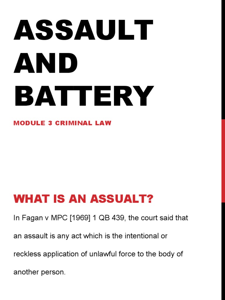 Assault and Battery | Download Free PDF | Battery (Crime) | Assault
