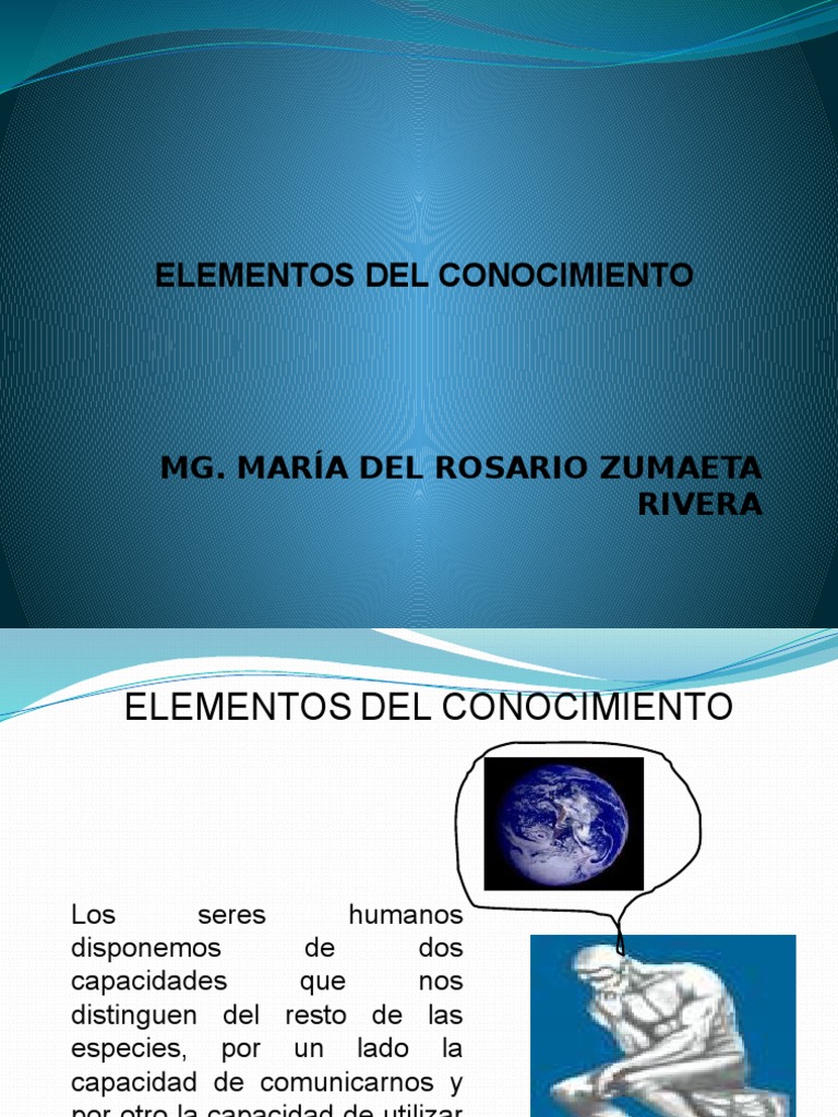 ELEMENTOS DEL CONOCIMIENTO.pptx | Conocimiento | Información