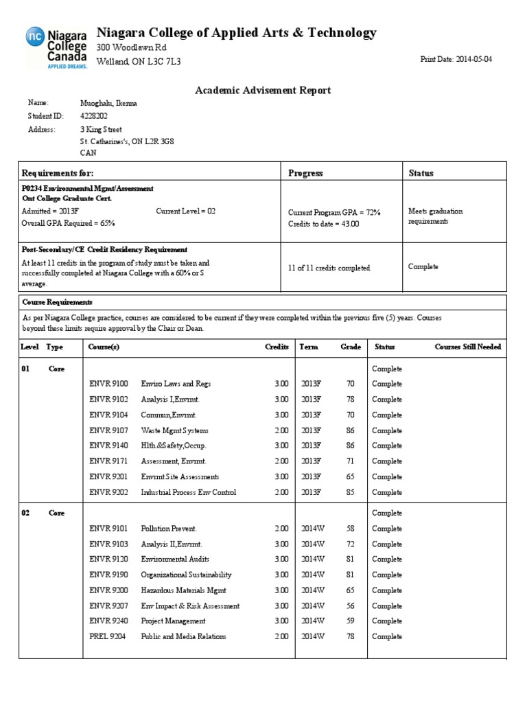Academic Advisement Report | PDF | Business | Technology & Engineering