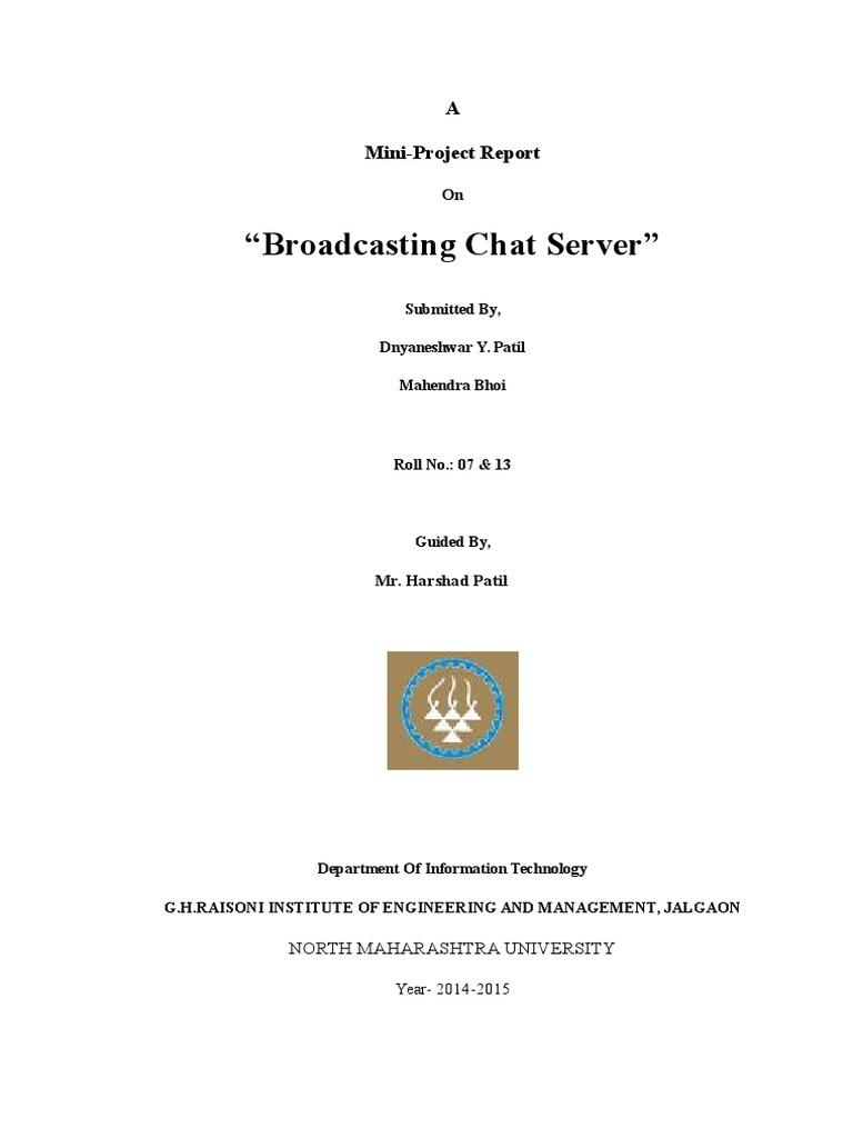 Broadcasting Chat Server Project Report | PDF | Graphical User ...