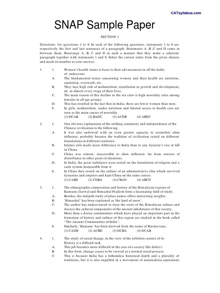 Snap Sample Paper1 | PDF | Area | Inflation