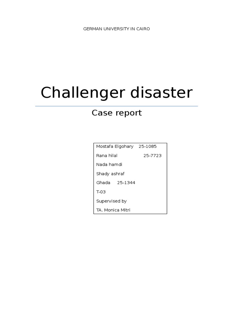 Challenger Disaster Decision-Making Analysis | PDF
