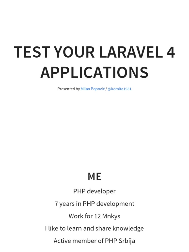 Laravel 4 Testing | Download Free PDF | Unit Testing | Php Laravel 4 Testing | Download Free PDF | Unit Testing | Php