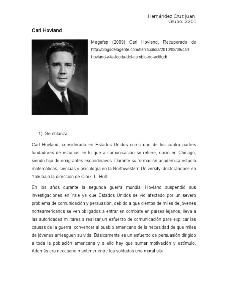 Carl Hovland | Persuasión | Comportamiento