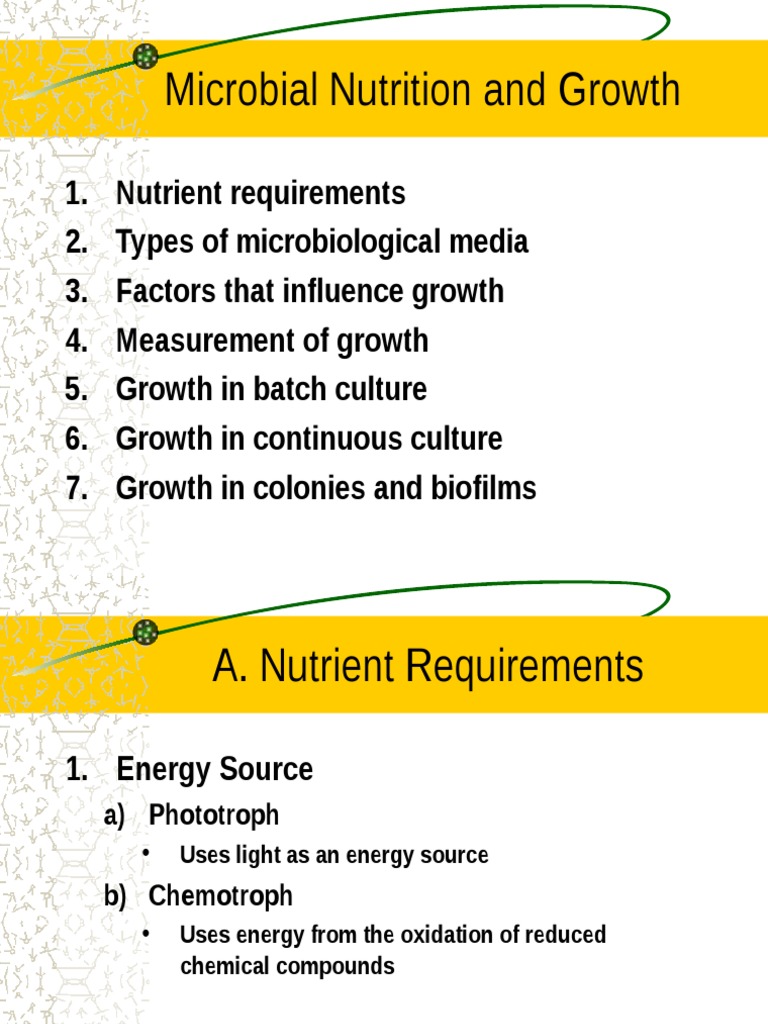 Microbial Nutrition and Growth | PDF | Growth Medium | Microbiology