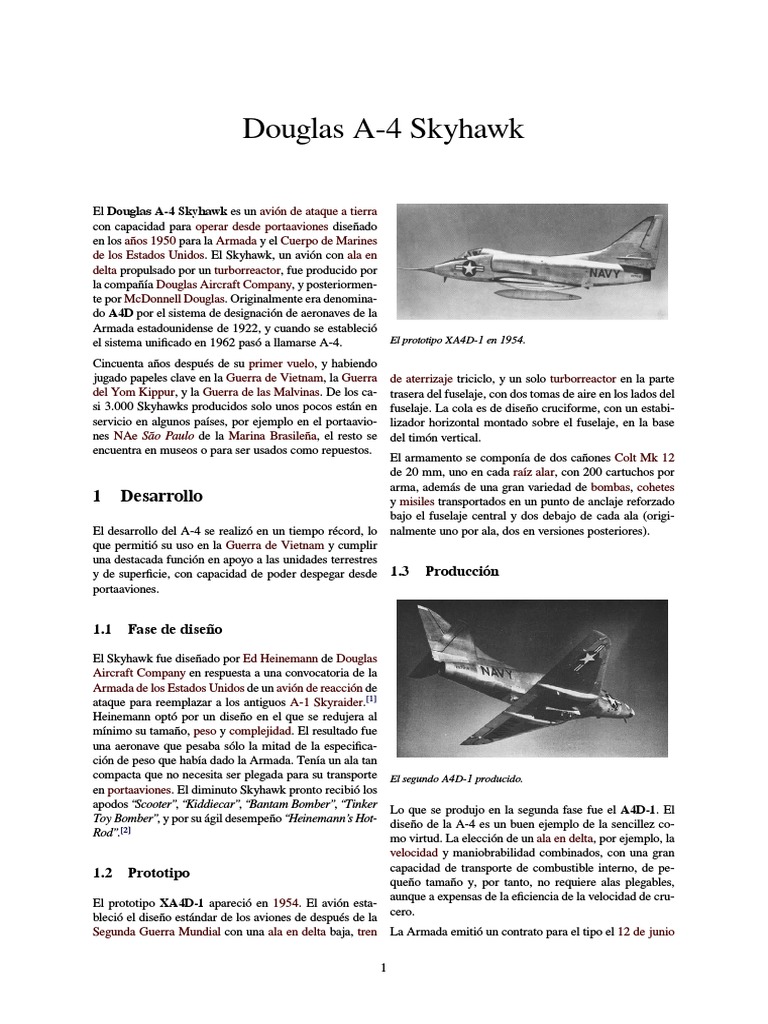 Douglas A-4 Skyhawk | PDF | Aviación | Aeronave