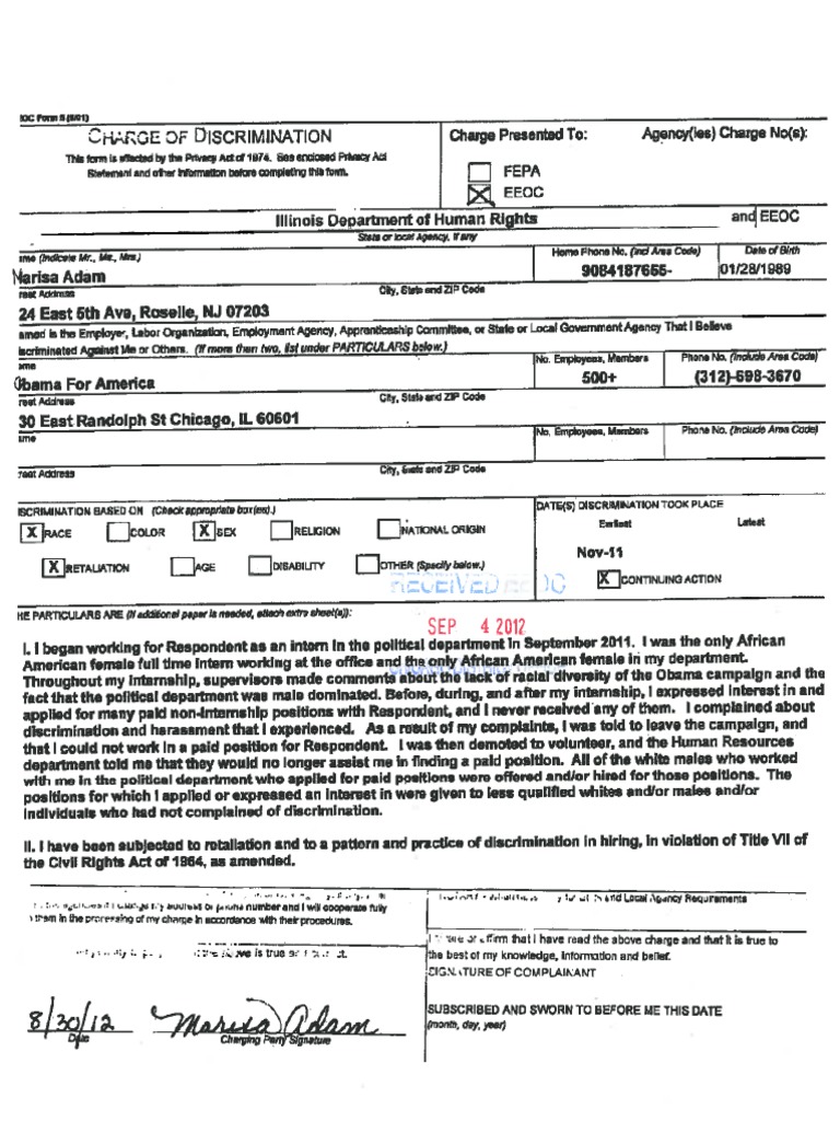 EEOC Charge of Discrimination - File-Stamped | PDF