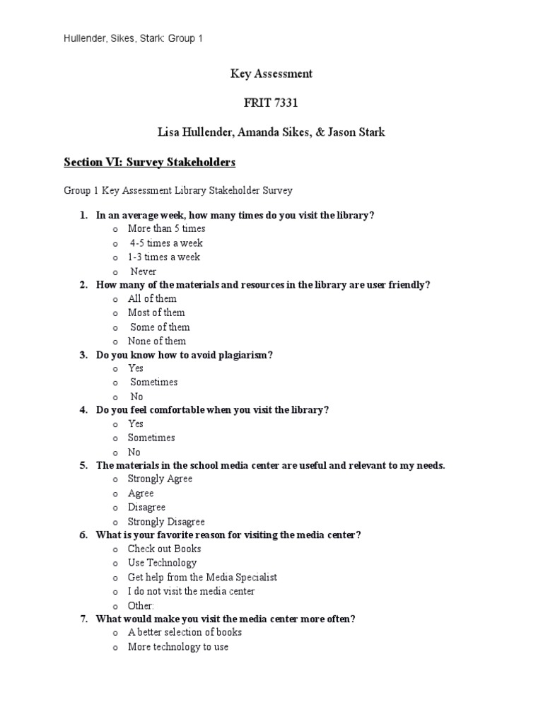 Key Assessment VI | PDF | Libraries | Communication