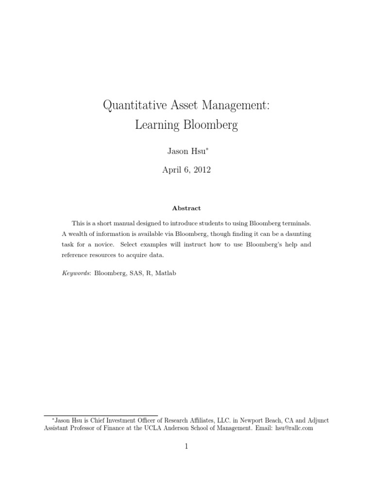 Bloomberg Manual | Download Free PDF | Computer Keyboard | Swap (Finance)