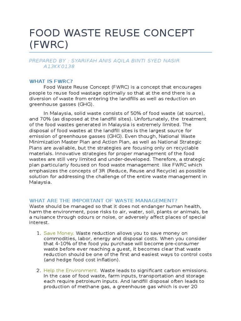 Food Waste Reuse Concept | Waste Management | Waste