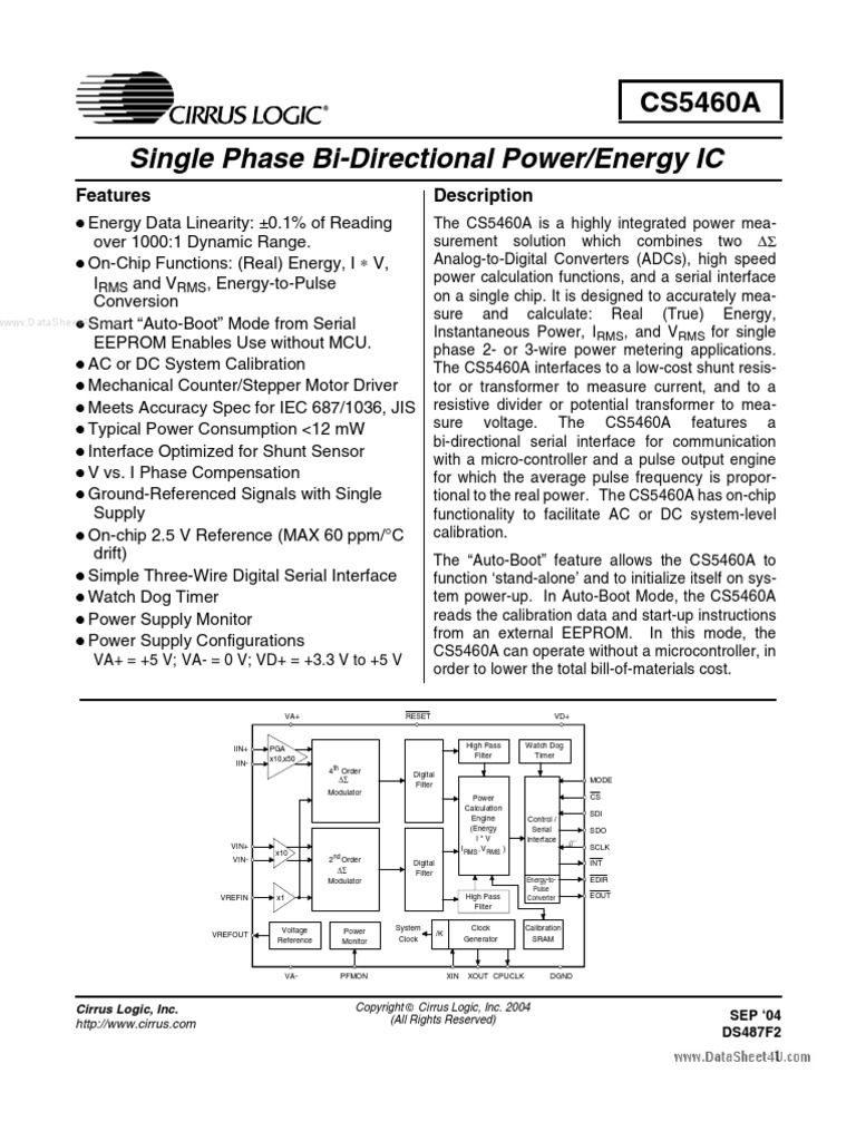 Data Sheet 5460 A | PDF | Digital Signal | Power Supply