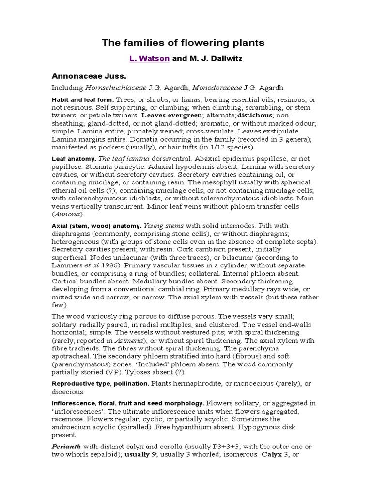 The Families of Flowering Plants | PDF | Plant Morphology | Plants