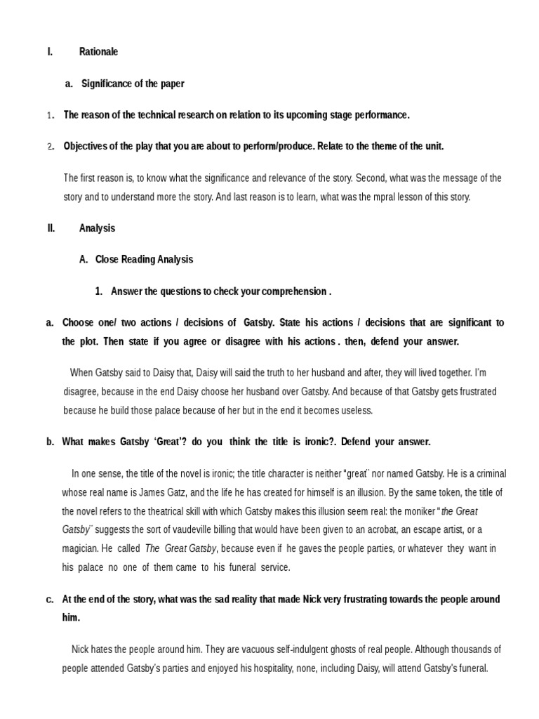 Script | PDF | The Great Gatsby