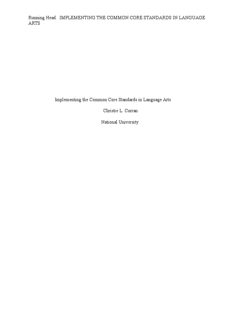 Implementing Common Core in Language Arts | PDF | Common Core State ...