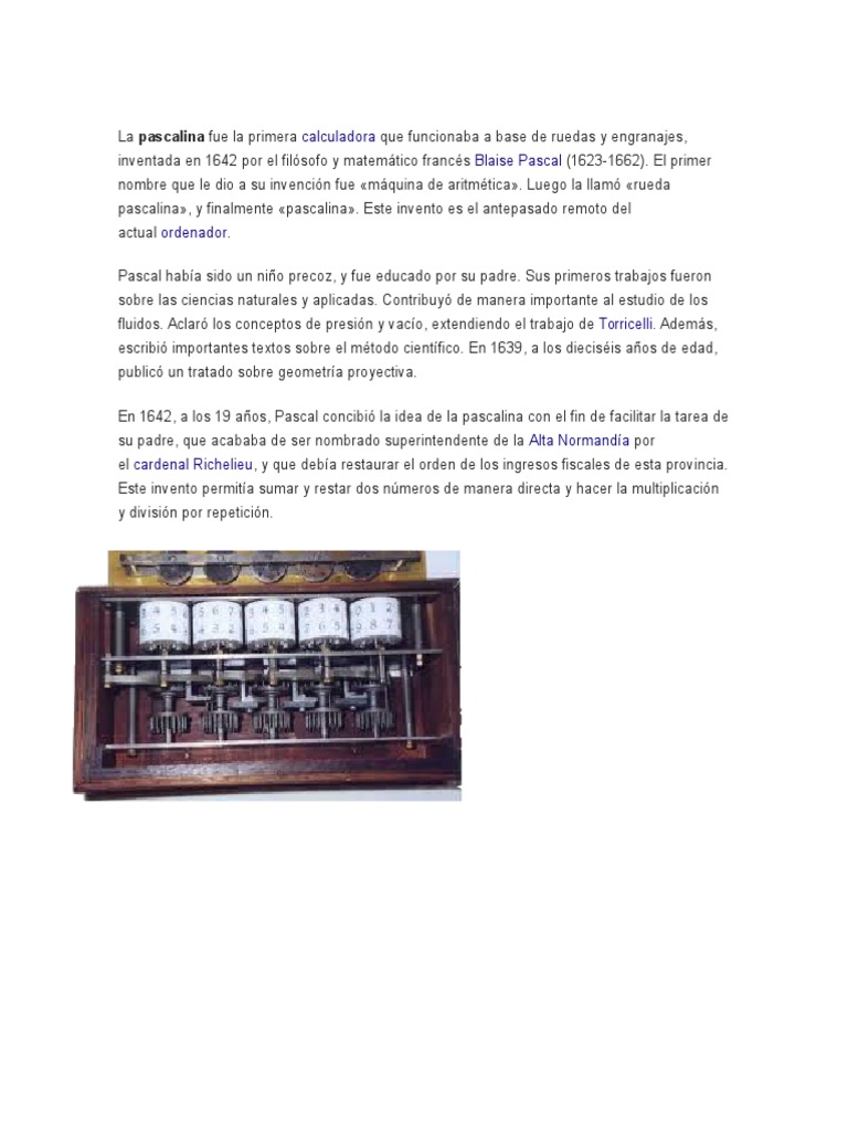 LA PASCALINA.docx | Física y matemáticas | Matemáticas