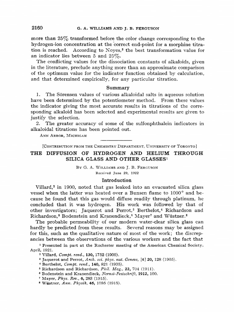 The Diffusion of Hydrogen and Helium Through | PDF | Gases | Atmosphere ...