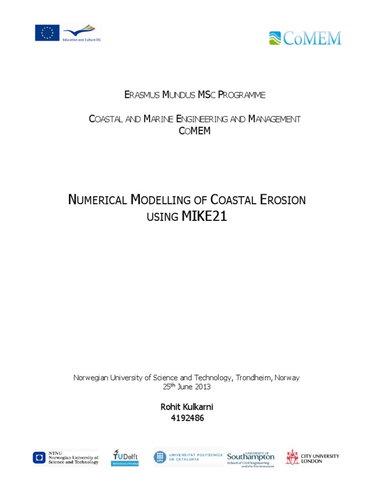 Numerical Modeling of Coastal Erosion Using Mike21 PDF | PDF | Spectral ...