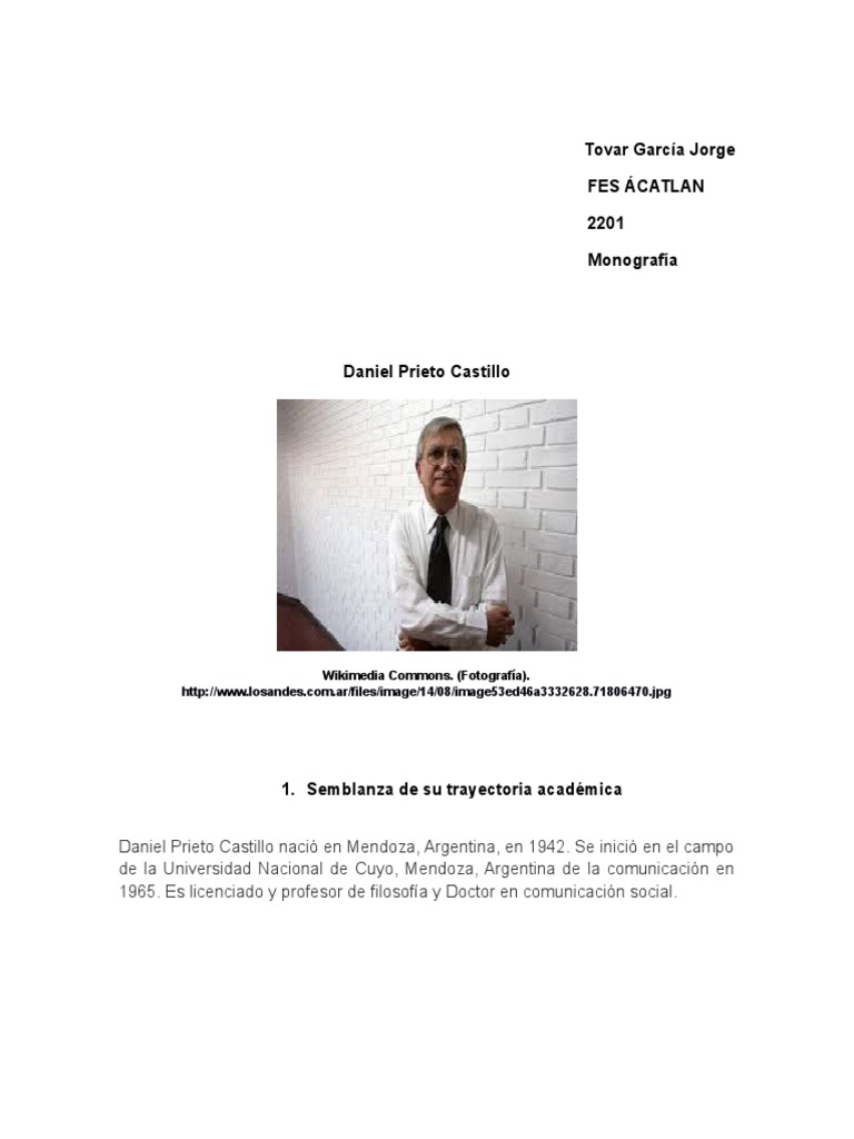 Monografía Daniel Prieto Castillo. Final. | PDF | Comunicación | Atención
