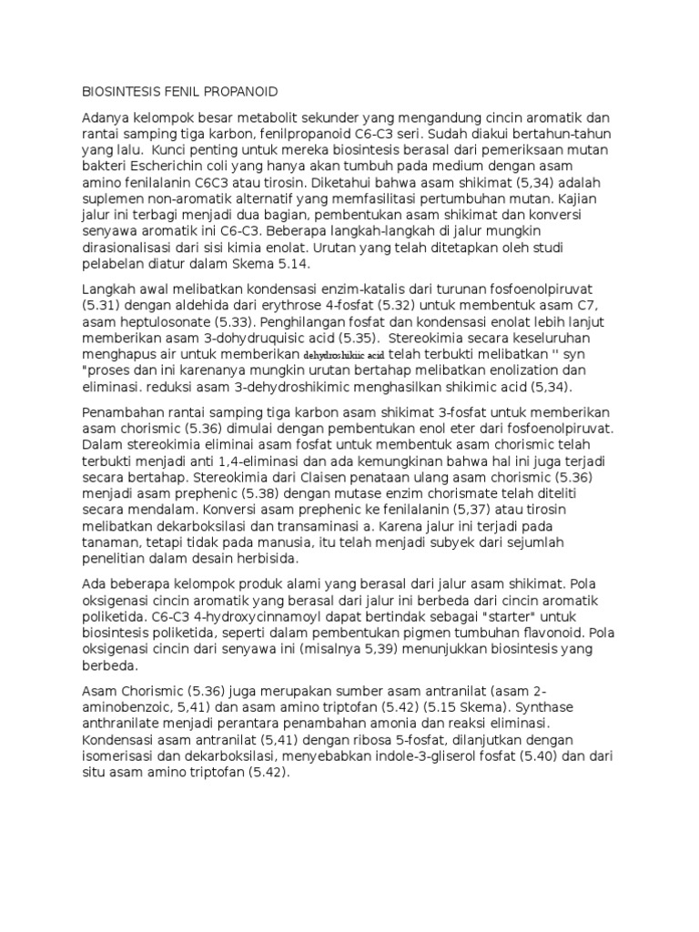 Biosintesis Fenil Propanoid | PDF | Memasak, Makanan, & Anggur ...