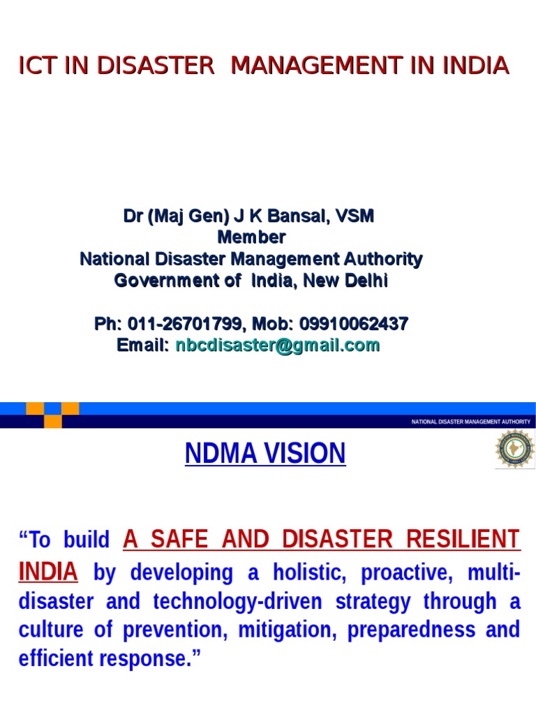 Ict in Disaster Management in India | Cbrn Defense | Emergency Management
