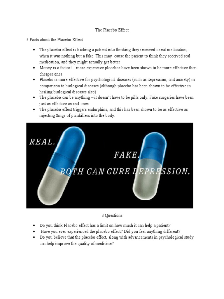 Placebo Effect Seminar Handout | PDF | Placebo | Neuroscience