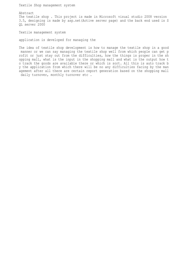 Textile Shop Management System | PDF | Xml | Microsoft Visual Studio