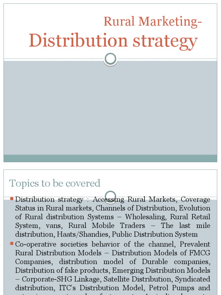 Unit 5 - Rural Distribution | PDF | Retail | Industries
