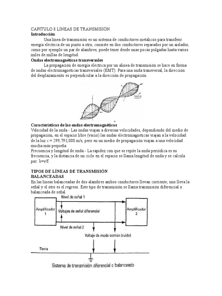 Capitulo 8 Líneas de Transmisión | PDF | Microondas | Línea de transmisión