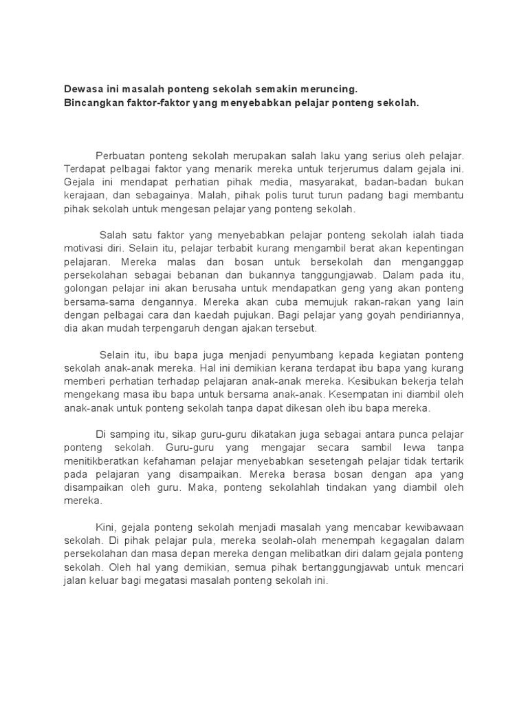 Contoh Karangan Perbincangan | PDF