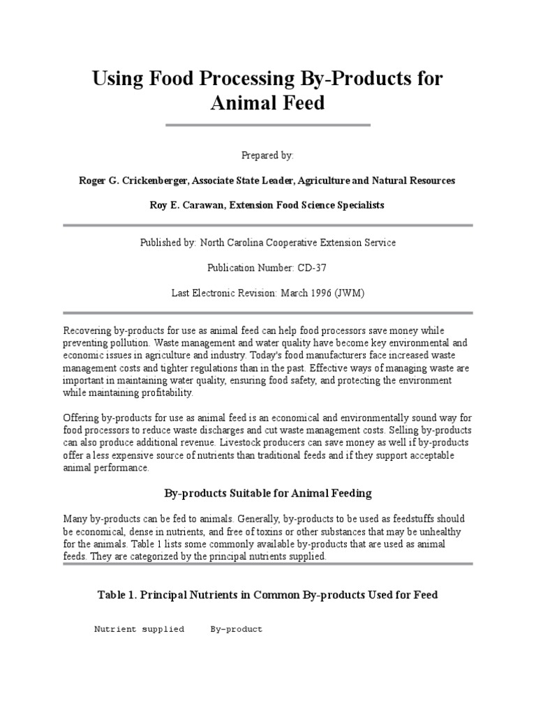 Utilizing Food By-Products in Animal Feed | PDF | Animal Feed | Livestock