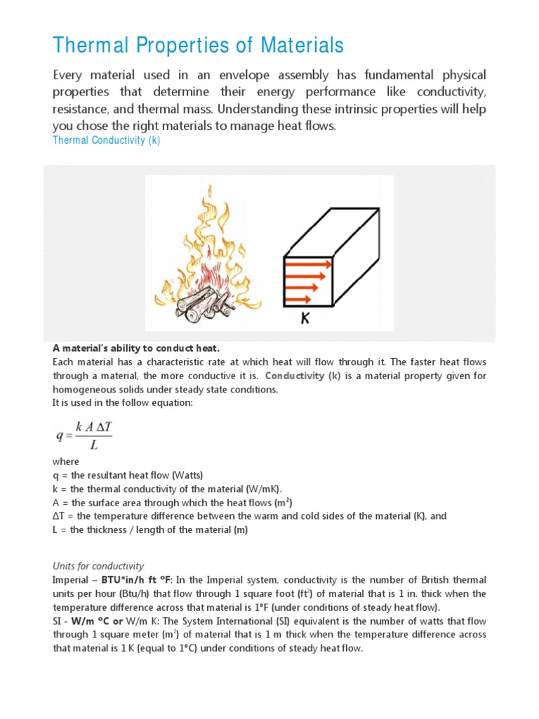 7-Thermal Properties of Materials | PDF | Heat Capacity | Density