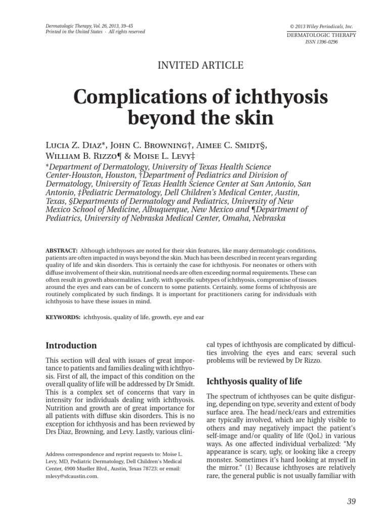 Complications of Ichthyosis in Children | PDF | Vitamin D | Cornea